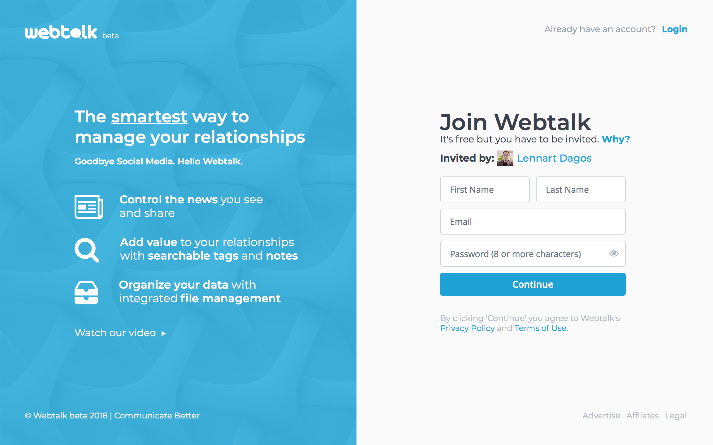 Join Webtalk NOW | Invited by: Lennart Dagos